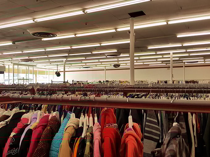 The clothing section stretches to infinity. Like a fabric-filled "Field of Dreams"&mdash;if you browse it, treasures will come.