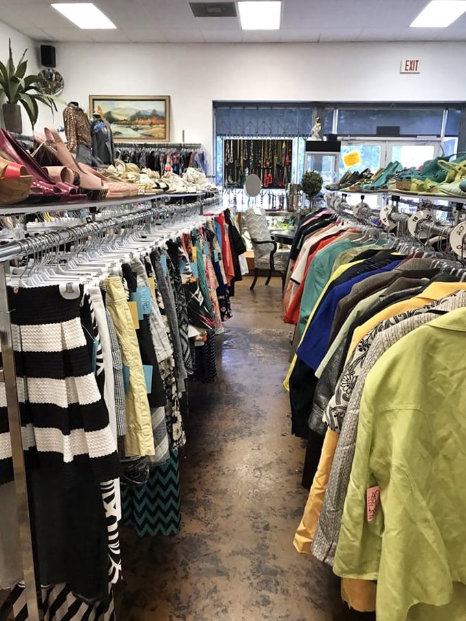 The thrill of the hunt distilled into one perfect aisle. Somewhere in this sea of fabric is the dress you didn't know you needed.