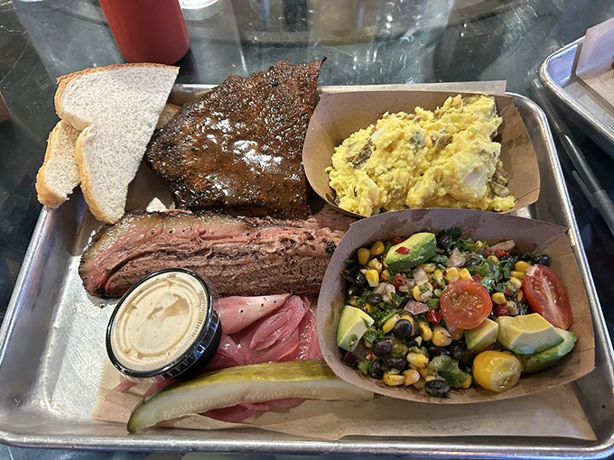 The BBQ sampler plate&mdash;where indecision becomes a virtue and "I'll have one of everything" is the correct order.