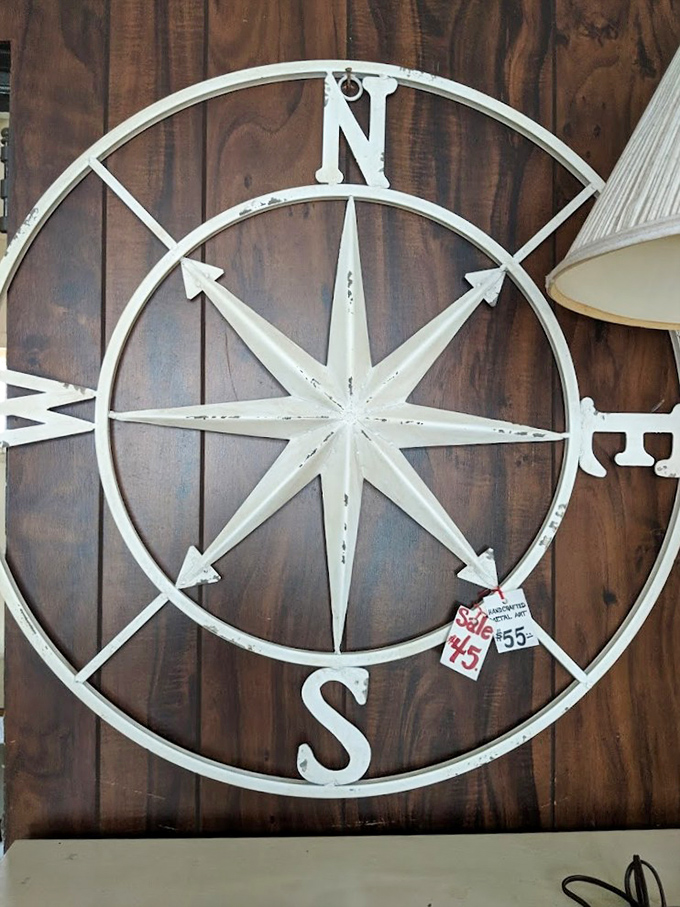 This distressed compass rose wall art points to adventure in every direction. The perfect statement piece for anyone who's directionally challenged.