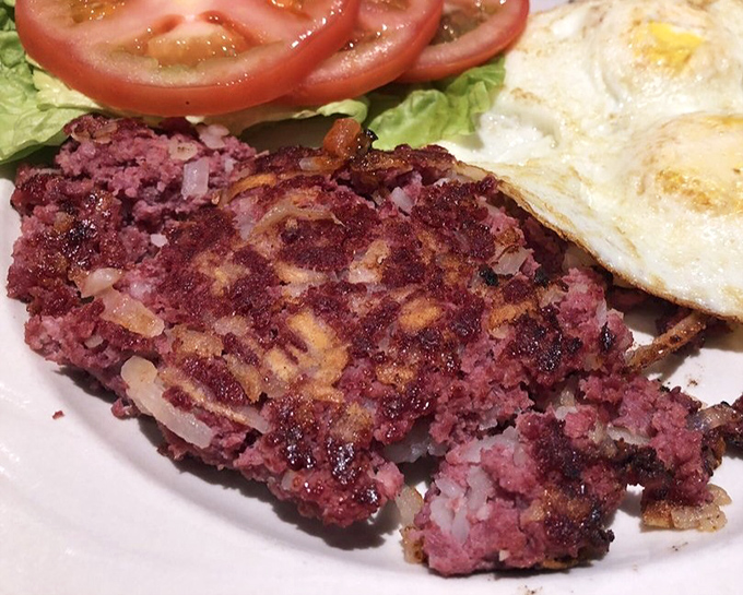Corned beef hash with the perfect crispy-to-tender ratio, topped with eggs that could make a chicken proud. Breakfast of champions, hangover cure of legends.
