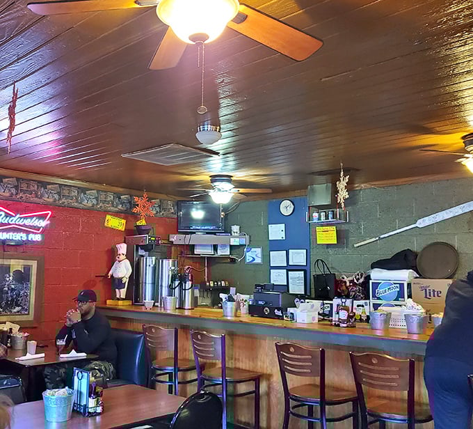The counter where magic happens. Simple, efficient, and without pretension&mdash;just like the food that emerges from behind it.