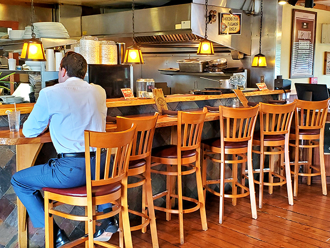 Counter seating offers a front-row ticket to the culinary show. Watch kitchen magic happen while contemplating your next delicious decision.