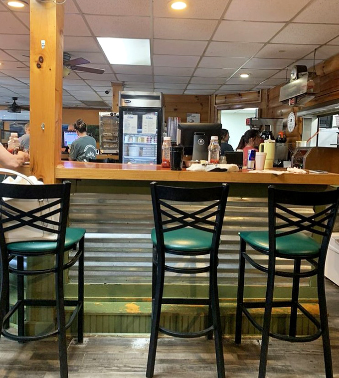 Counter seating: where solo diners become regulars, coffee cups are never empty, and you might leave with a new friend or recipe. 