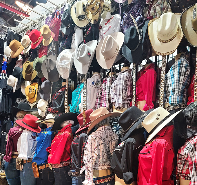 Cowboy hat heaven! From working rancher to weekend warrior, there's headwear here to transform anyone into the Marlboro Man.