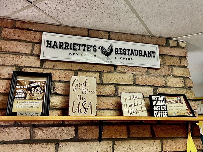 Inspirational signs and local touches create that perfect blend of homey comfort and Florida Keys character.