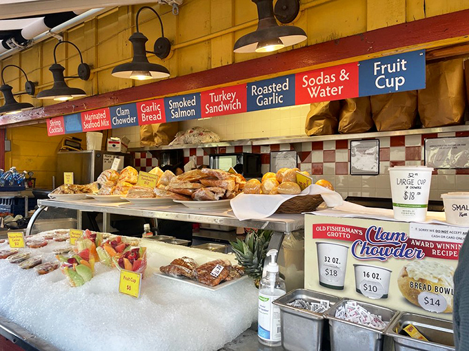 The deli counter tempts passersby with treasures from the deep &ndash; resistance is futile, surrender is delicious.