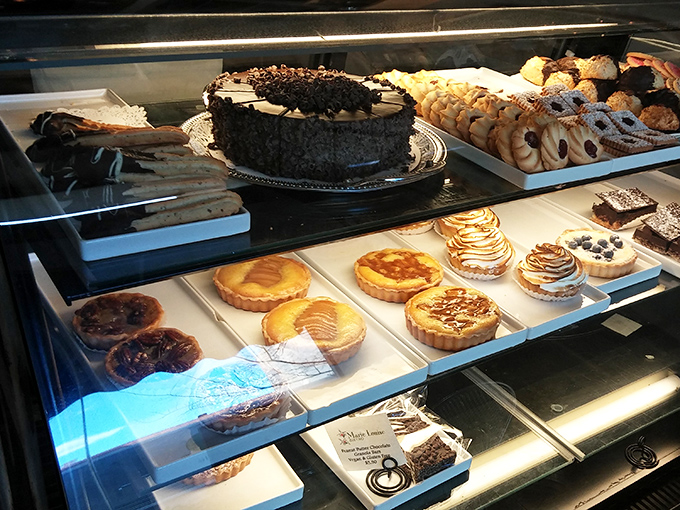 The pastry case&mdash;or as I call it, "the reason I can never leave without dessert"&mdash;showcases French classics that would make Julia Child smile.