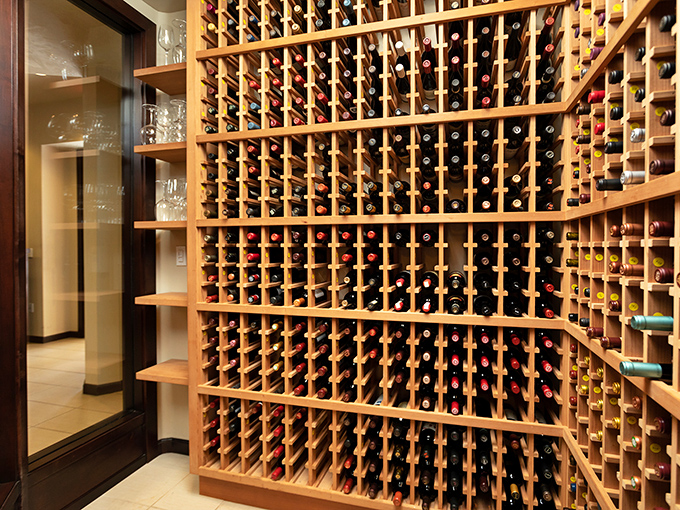 Wine enthusiasts rejoice at Ernie's impressive collection, where California vintages share space with international bottles waiting to be discovered.