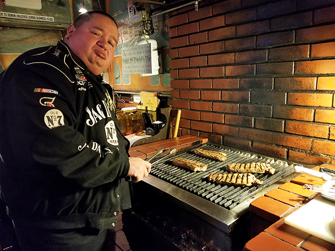 The dining room welcomes visitors with an atmosphere that says "relax and stay awhile" &ndash; where good food and good company are the evening's entertainment.