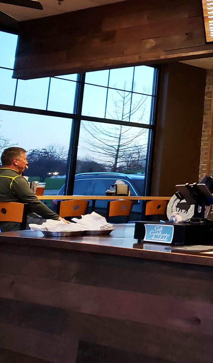 The quiet moment before the storm&mdash;a diner contemplates life's big questions, like "Can I reasonably order a second helping without judgment?"