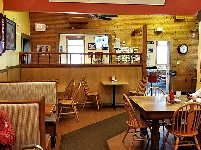 The dining area's wood paneling and simple tables say, "We focus on the food, not fancy surroundings." And that's exactly as it should be.