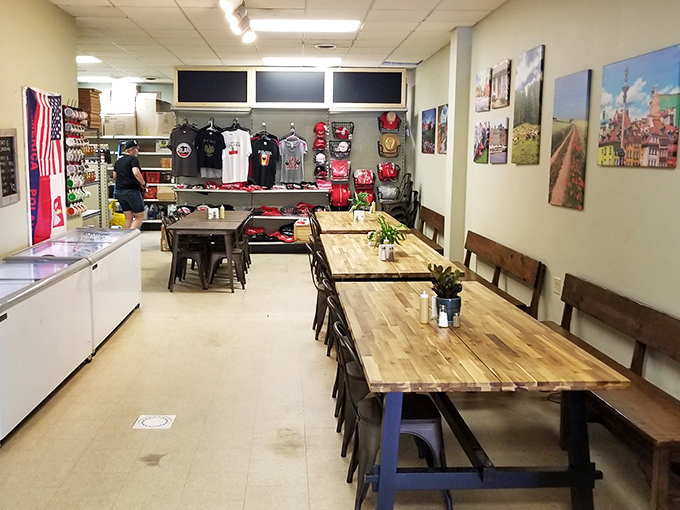 Long wooden tables invite you to linger, making this more than just a quick lunch spot&mdash;it's Pittsburgh's Polish living room.