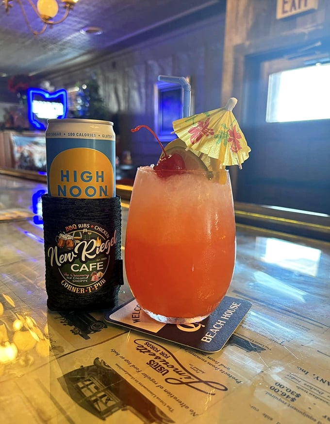 Cold beverages ready to tame the heat of that glorious BBQ sauce.