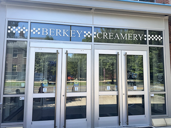 The gateway to paradise. These doors have welcomed generations of ice cream pilgrims seeking creamy enlightenment.