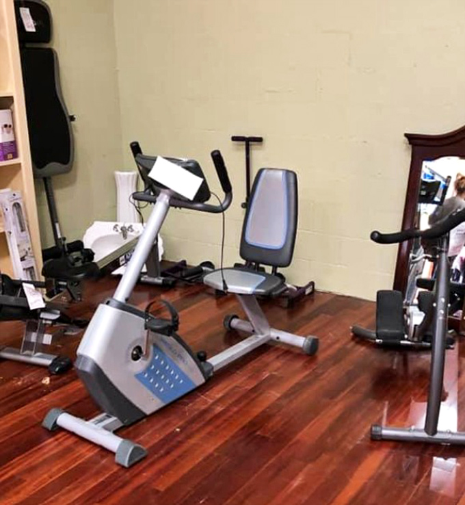 The land of abandoned New Year's resolutions, where barely-used exercise equipment gets a second chance to fulfill someone else's fitness dreams.