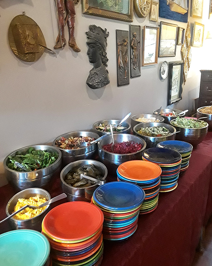 The Sunday brunch buffet spread&mdash;a rainbow of plant-based possibilities that makes decision-making the hardest part of your meal.