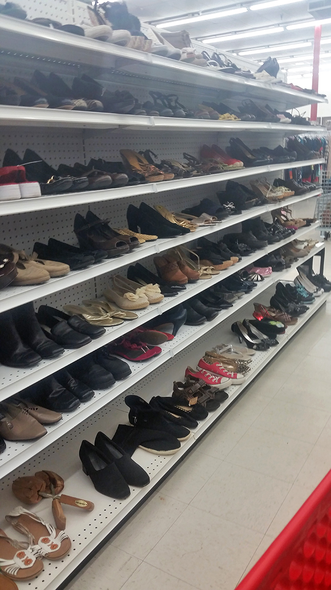 Shoe heaven stretches as far as the eye can see. Cinderella would have saved herself a lot of trouble with this selection.