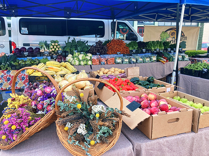 Ferndale's farmers market doesn't just sell produce—it offers edible evidence that the soil here is practically magical. Those colors aren't Photoshopped; they're just happy vegetables.