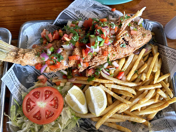 When fish is this fresh, the chef knows to step back and let it shine. Simple seasoning, perfect cooking, and a squeeze of lime is all it needs.