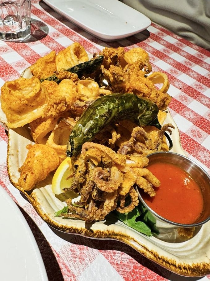 Fritto misto that would make an Italian grandmother nod in approval. Crispy seafood and vegetables with just the right amount of lemon to cut through the richness.