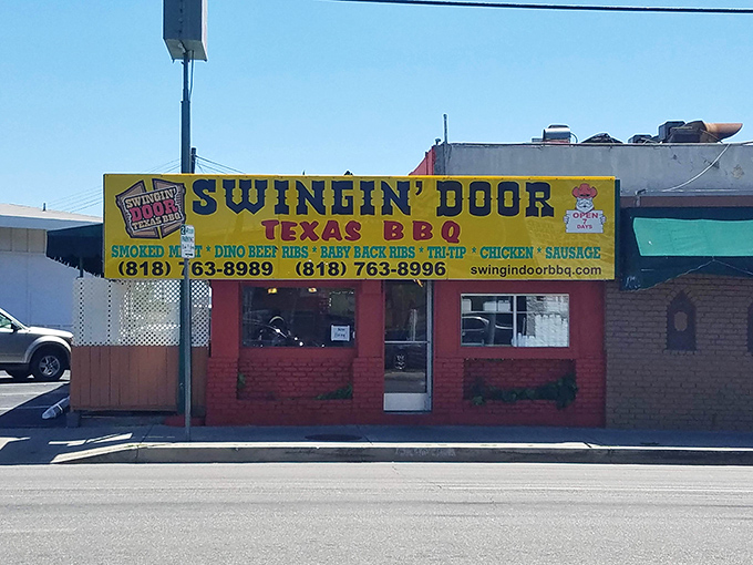 The storefront announces its Texas BBQ heritage proudly, like a beacon calling to hungry souls on Vanowen Street.