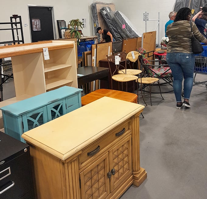 Furniture department: where mid-century meets Miami Beach meets "my grandmother had that exact cabinet!" Something for every home aesthetic.