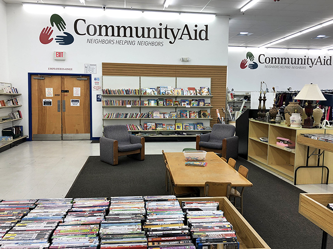 The reading nook: where bibliophiles can browse peacefully while partners hunt for treasures in other departments. Win-win!