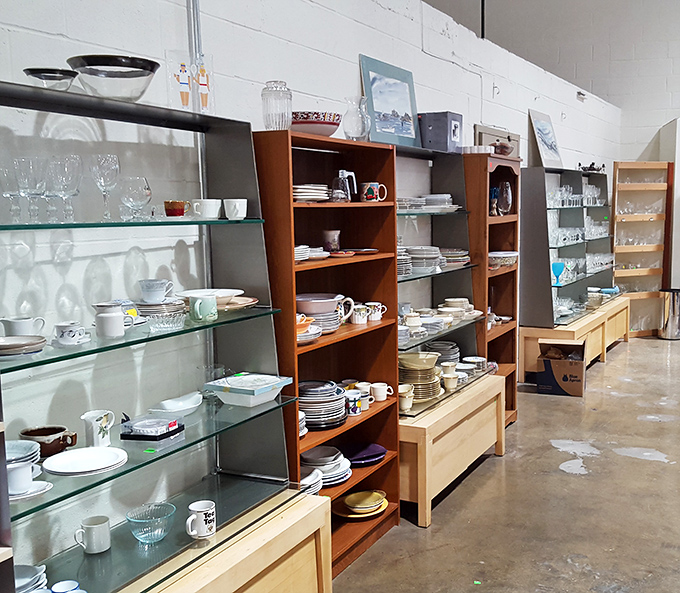 Dishware displays that would make your grandmother swoon. Incomplete sets waiting to be mixed, matched, and given new purpose at your next dinner party.