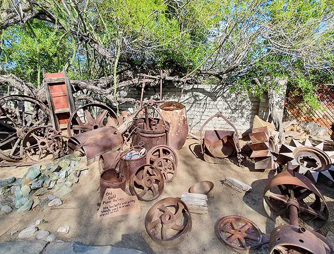 Mining relics scattered like a desert treasure trove remind visitors of Palm Springs' rugged past before it became a playground for the stars.