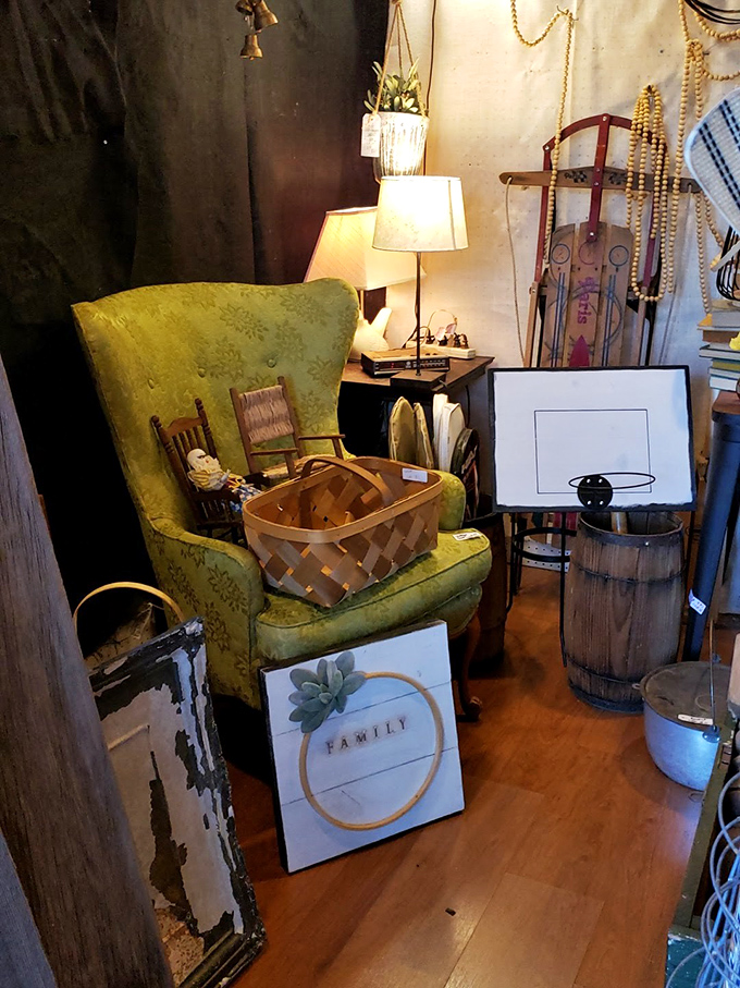 That avocado green chair isn't just furniture; it's a time portal that will transport your living room straight back to 1972.