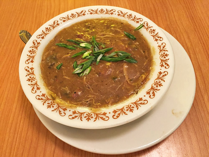 This isn't just soup&mdash;it's a bowl of Louisiana soul topped with scallions. Comfort food that transcends geographical boundaries.