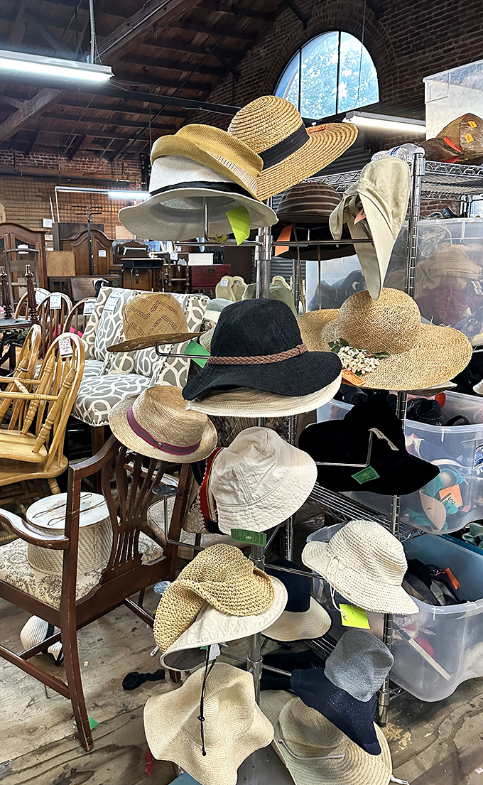 Hat heaven for the indecisive shopper. From sun protection to statement pieces, this rotating display has heads covered.