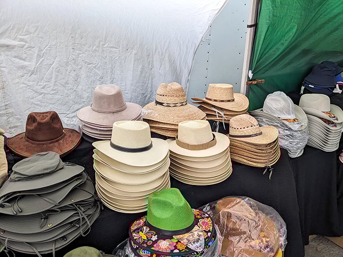 Hat heaven for every head and occasion. That green fedora is practically begging for a selfie moment.