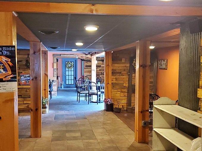 Wooden beams, warm lighting, and thoughtful design create an atmosphere that invites you to linger long after your plate is clean.