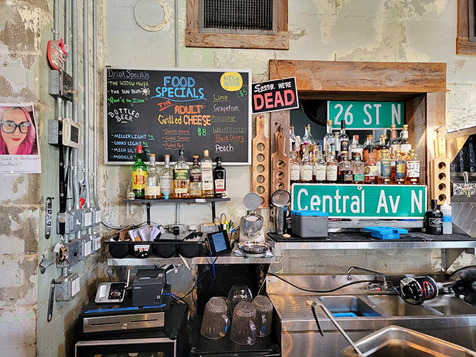 Distressed walls and street signs create that perfect "we've been here forever" vibe, even if you're discovering it for the first time.