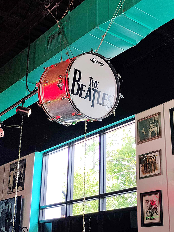 That Beatles drum isn't just decoration—it's the heartbeat of a place that marches to its own delicious rhythm.