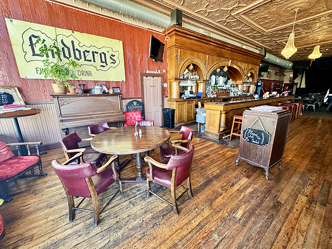 Where vintage charm meets modern appetite. Those red chairs have supported generations of satisfied diners.