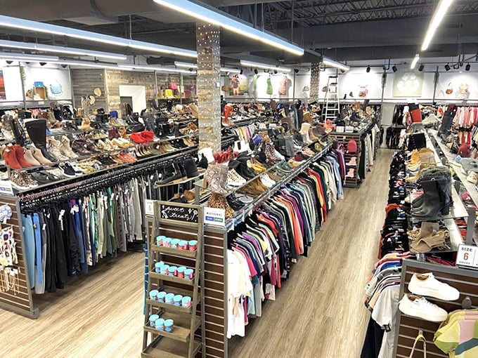 An interior view that proves organization is next to godliness in the secondhand world&mdash;this is retail therapy without the chaos.