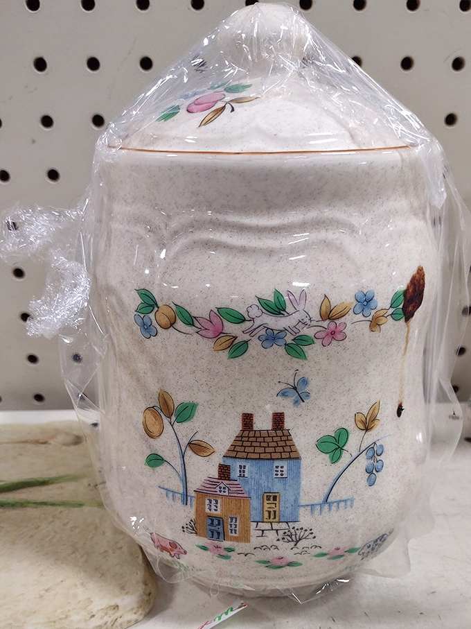 Grandma's cookie jar or collectible treasure? Delicate porcelain pieces like this tell stories of homes past while waiting for their next chapter.