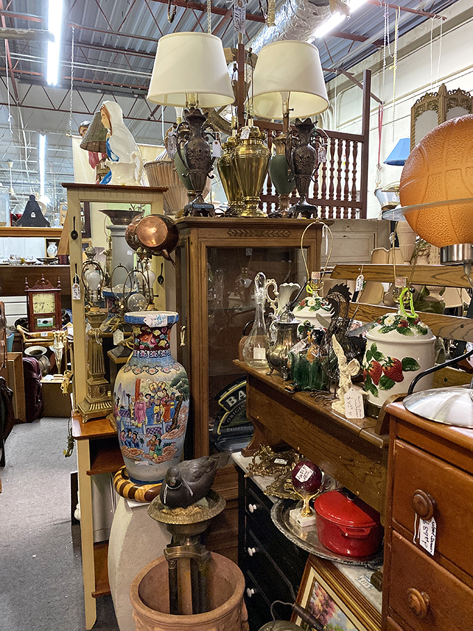 Porcelain, glass, and ceramic treasures line up like contestants in a beauty pageant where "Most Nostalgic" is the coveted title.