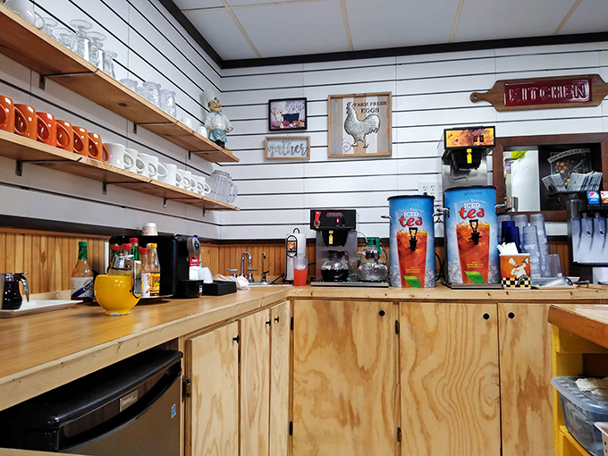 The heart of Caesar's beats behind this counter where breakfast magic transforms simple ingredients into memorable experiences.