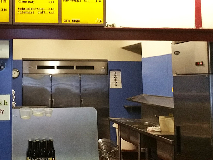 A glimpse into the kitchen sanctuary where the magic happens. Those fryers have seen more action than most Hollywood stunt doubles.