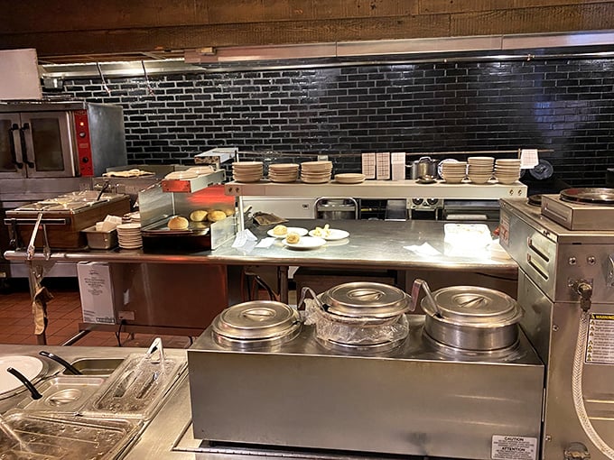 Behind the scenes, the kitchen hums with the precision of culinary craftsmen perfecting their art.