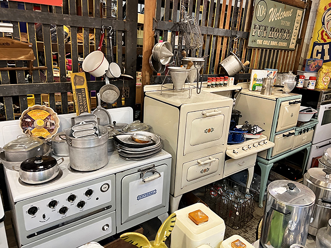 Kitchen gadgets from when cooking was an event and avocado green was considered a neutral color.