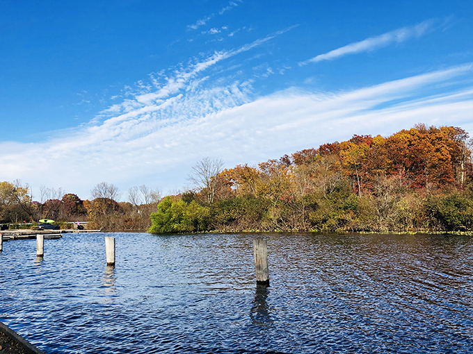 Mirror-like waters reflecting autumn's glory. Lake views that make you pause mid-hike and think, "Maybe I should become a poet."