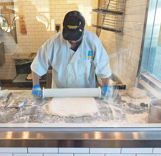 Watching the biscuit master at work is like seeing a sculptor with flour&mdash;rolling pin in hand, creating edible art that will disappear minutes later.