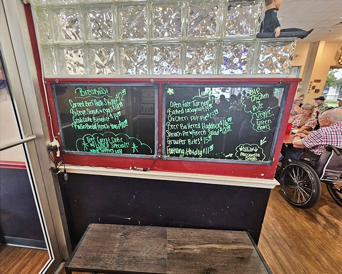 The specials board&mdash;where breakfast dreams are born and diet plans go to die, all scrawled in that distinctive diner chalk handwriting.