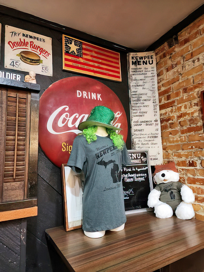 Kewpee memorabilia corner &ndash; where Michigan pride meets burger nostalgia in the most charming way possible.