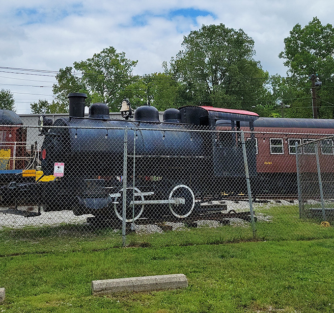 Dublin's attractions extend beyond corn&mdash;nearby historical sites like this vintage locomotive offer additional stops on your quirky Ohio road trip. 